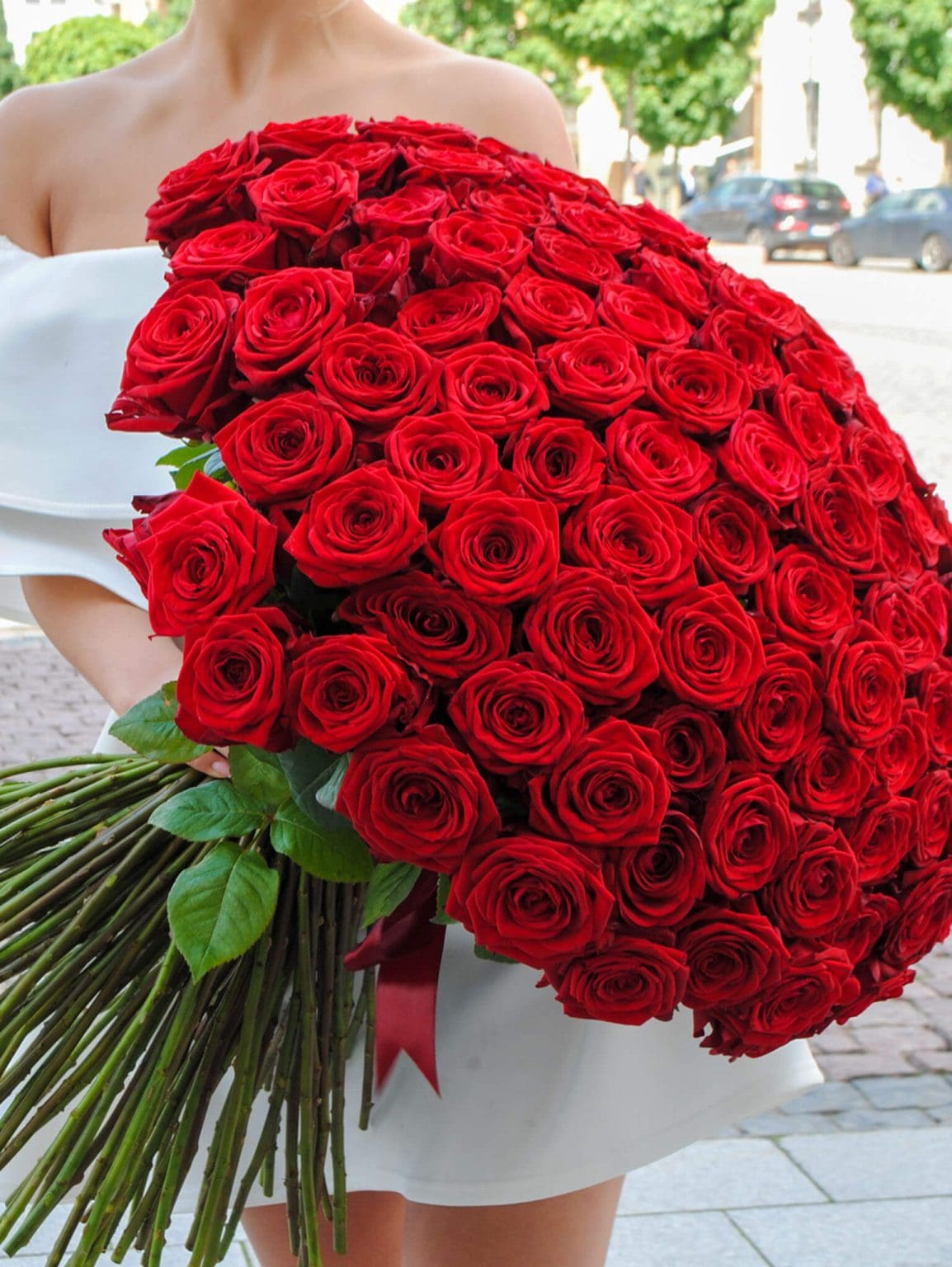 101 raudona rožė | Rožių puokštė | Gėlių pristatymas Vilniuje
