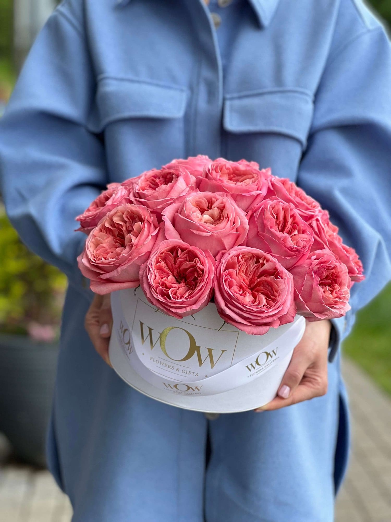 Rožės dėžutėje "Pink Expression" | wowflowers.lt
